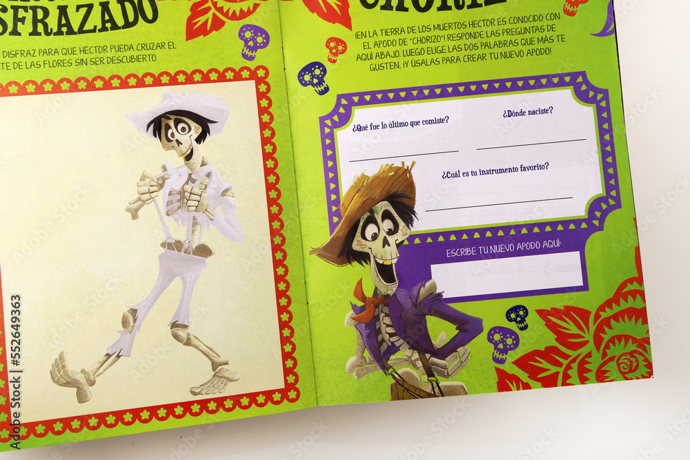 Children's activity magazine with the theme of the movie Coco. Disney ...