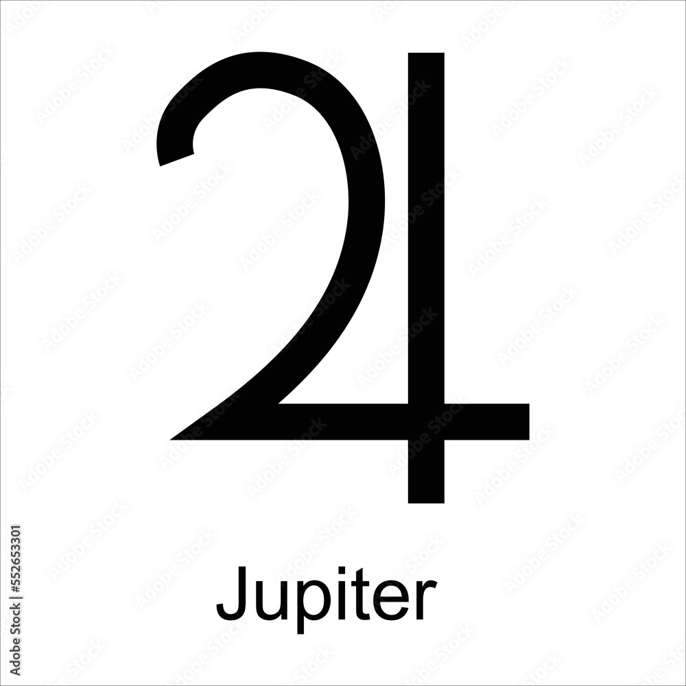 Jupiter Symbol vector - Solar system symbols and signs - astrological ...