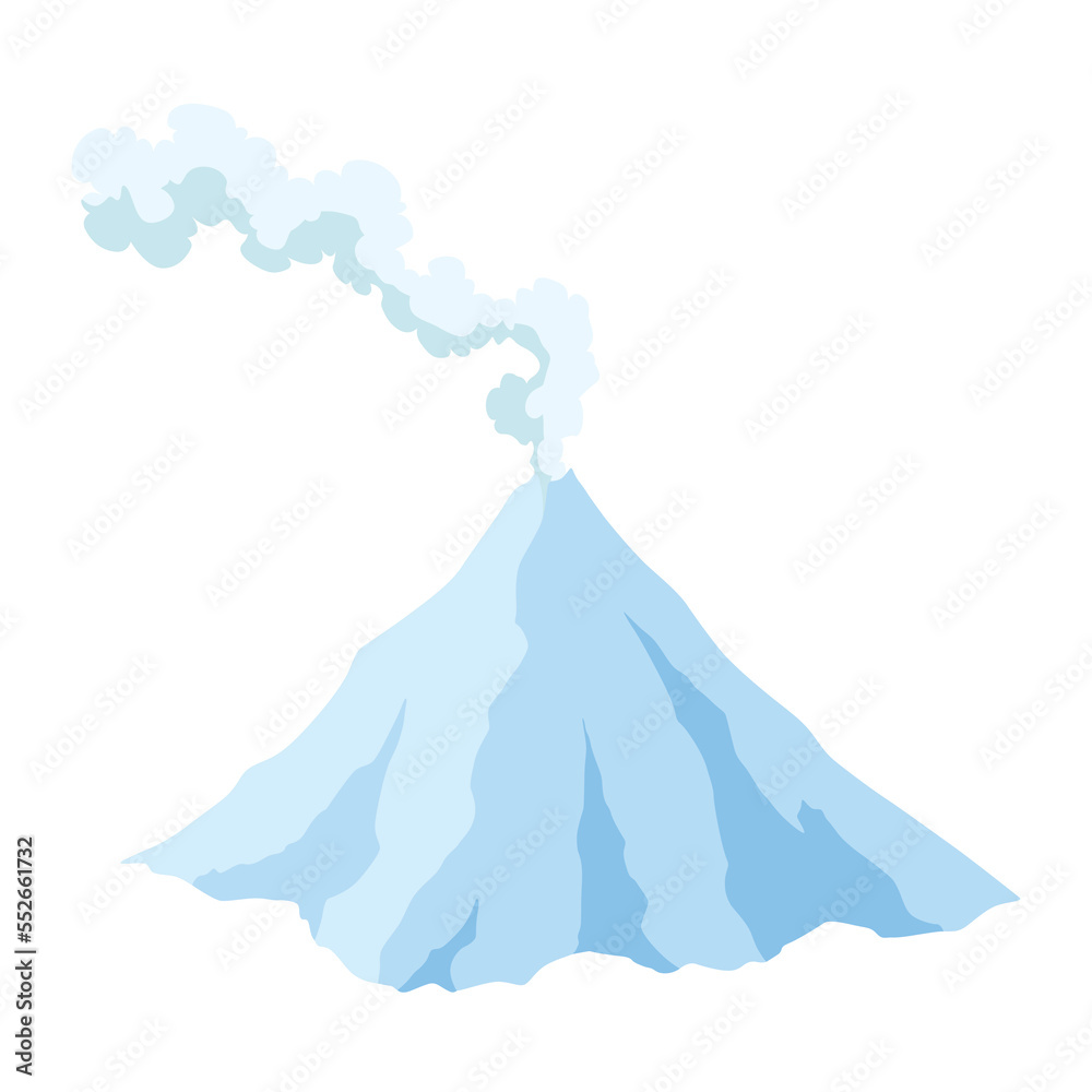 Volcano icon. Magma nature blowing up with smoke. An awakened vulcan ...