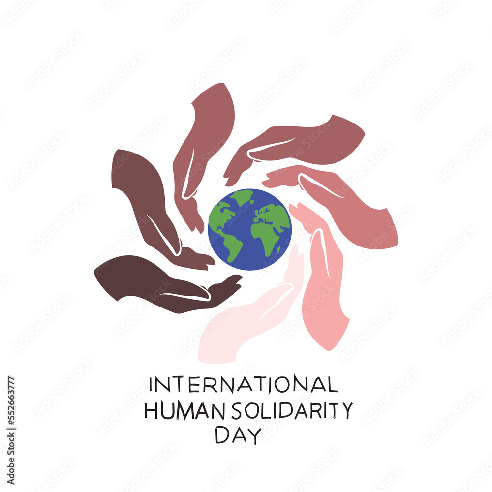 hands holding earth. international human solidarity day is celebrated ...