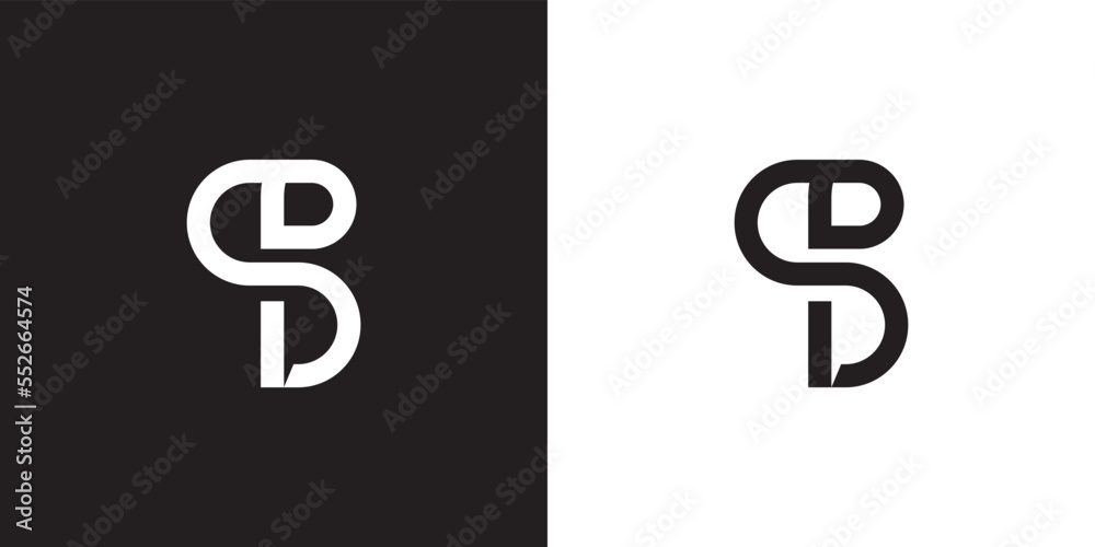 Minimal SP logo. Icon of a PS letter on a luxury background. Logo idea ...