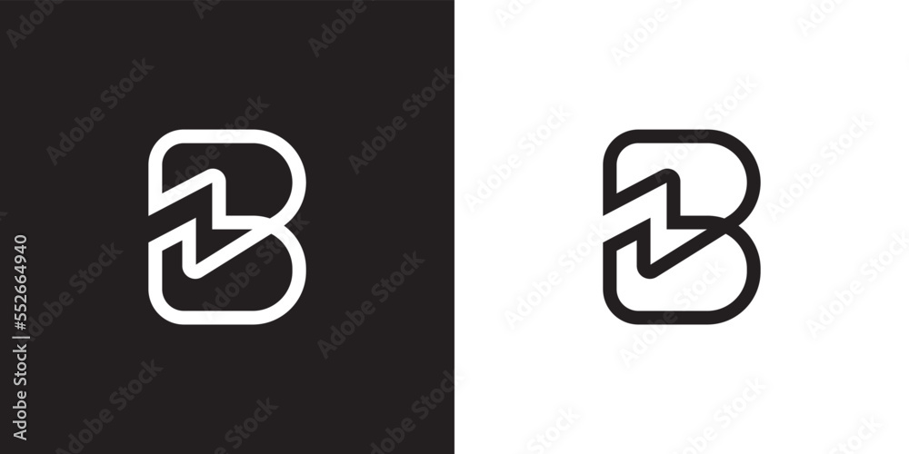Minimal ZB logo. Icon of a BZ letter on a luxury background. Logo idea ...