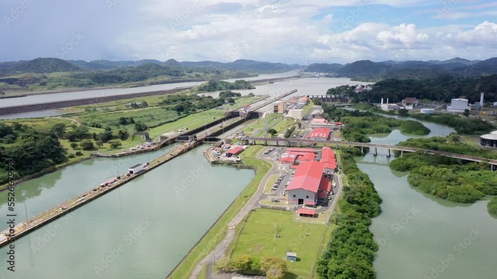 Esclusas de Miraflores del Canal de Panamá vertiente Pacífica ...