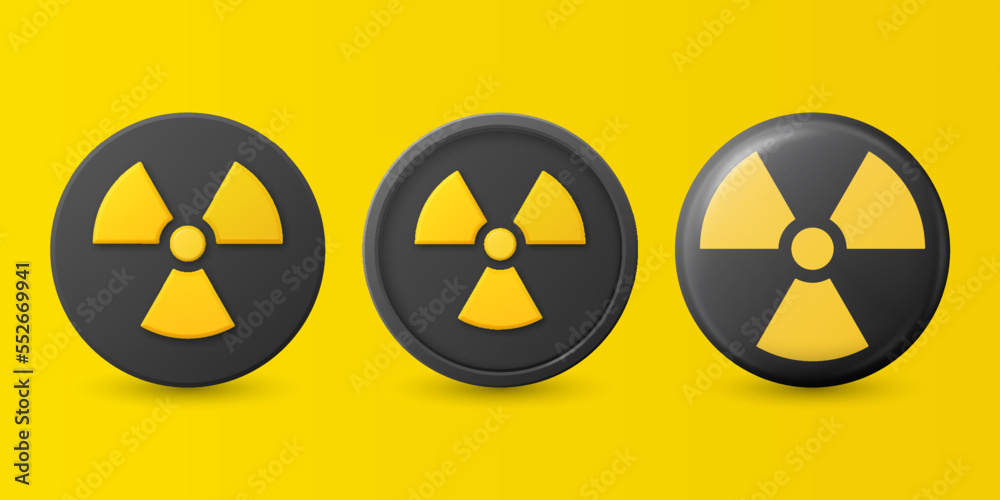 Vector Yellow Warning, Danger Radiation Sign Icon Set Isolated. Nuclear ...