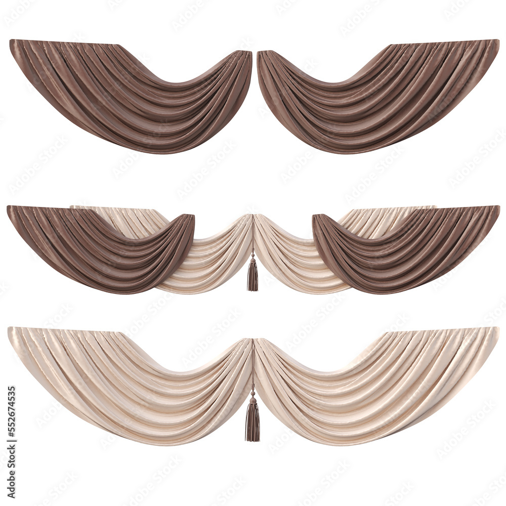 curtain isolated on a transparent background, 3D illustration, cg ...