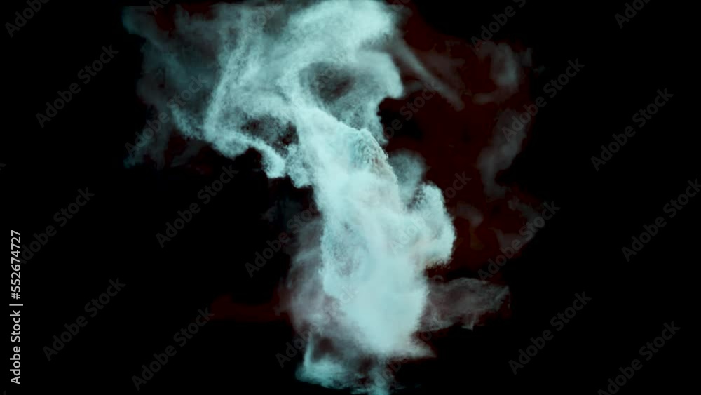 colorful smoke stream on a black studio background can be separated or ...