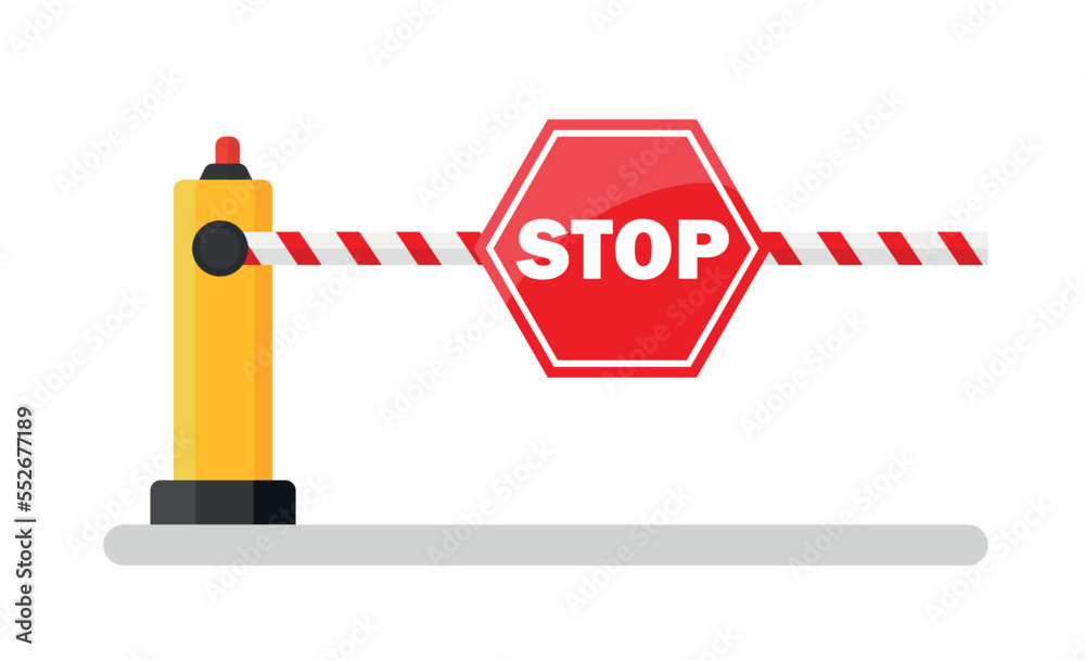 Creative vector illustration of open, closed parking car barrier gate ...