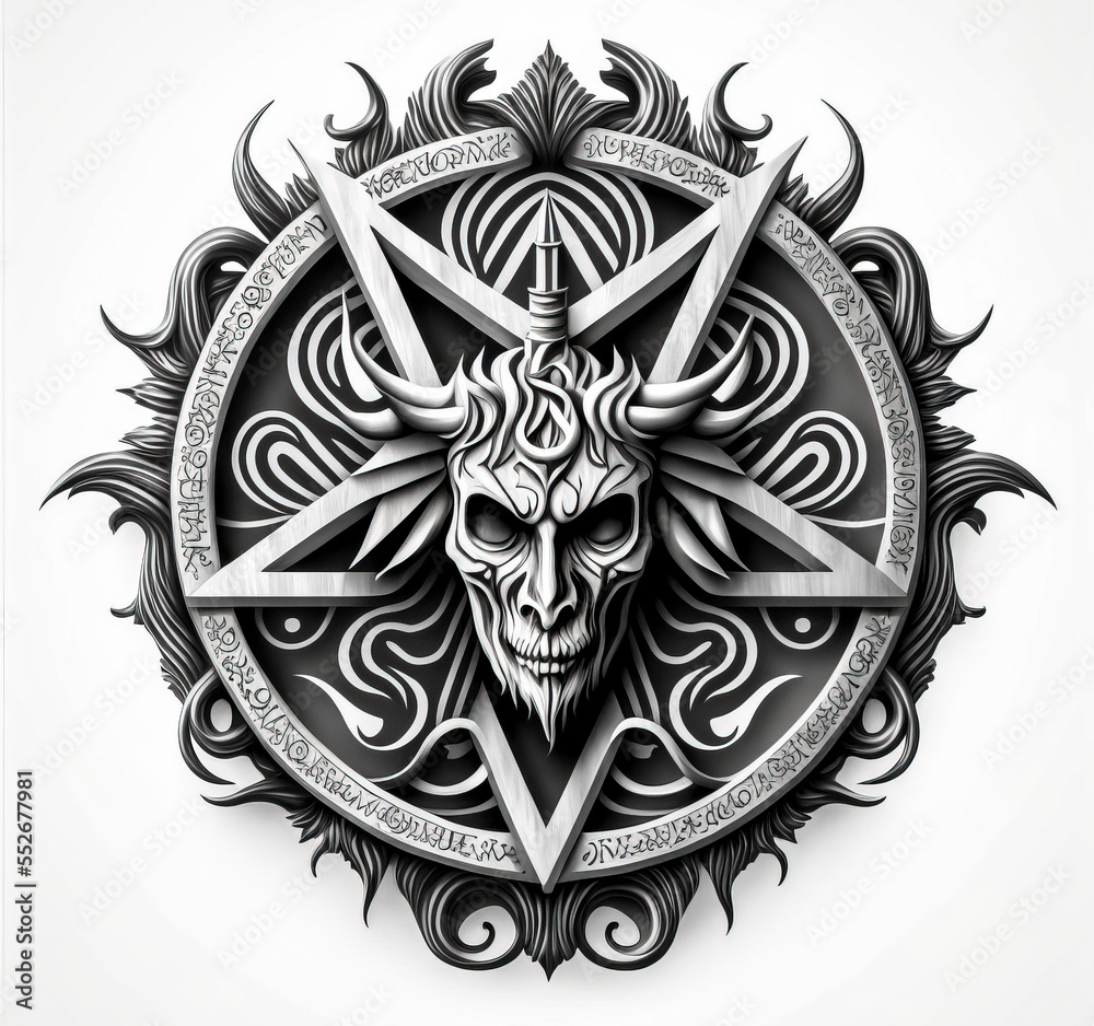 A Satanic Symbol. A Generative AI digital illustration. Stock ...