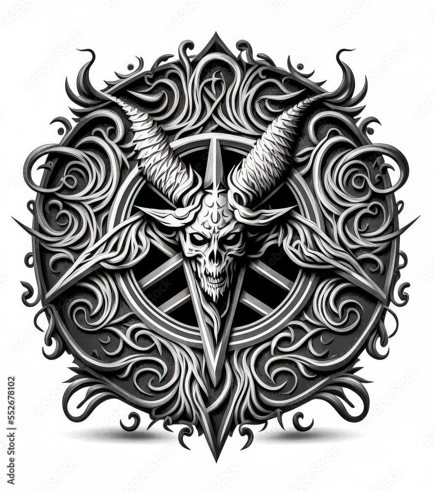 A Satanic Symbol. A Generative AI digital illustration. Stock ...