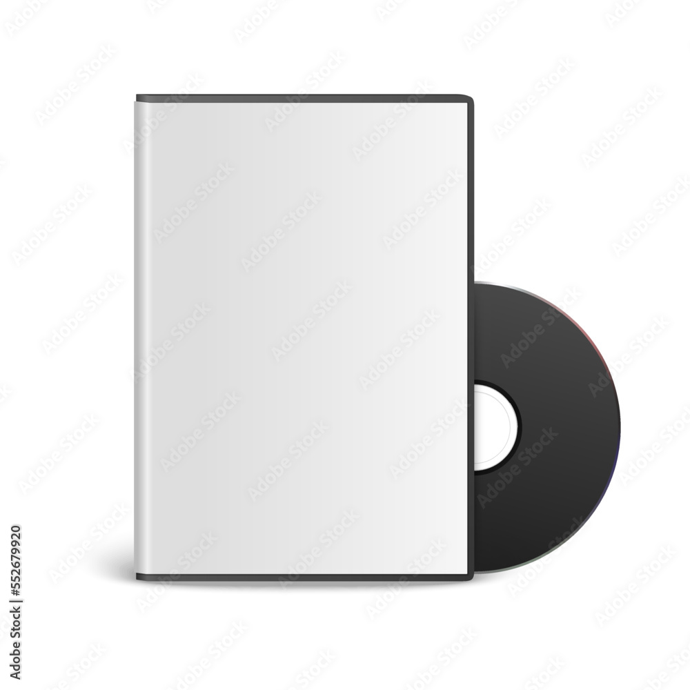 Vector 3d Realistic Black CD, DVD with Plastic Cover, Envelope, Case ...