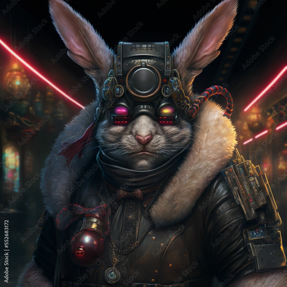 symbol of the year "black military rabbit" Stock Illustration | Adobe Stock