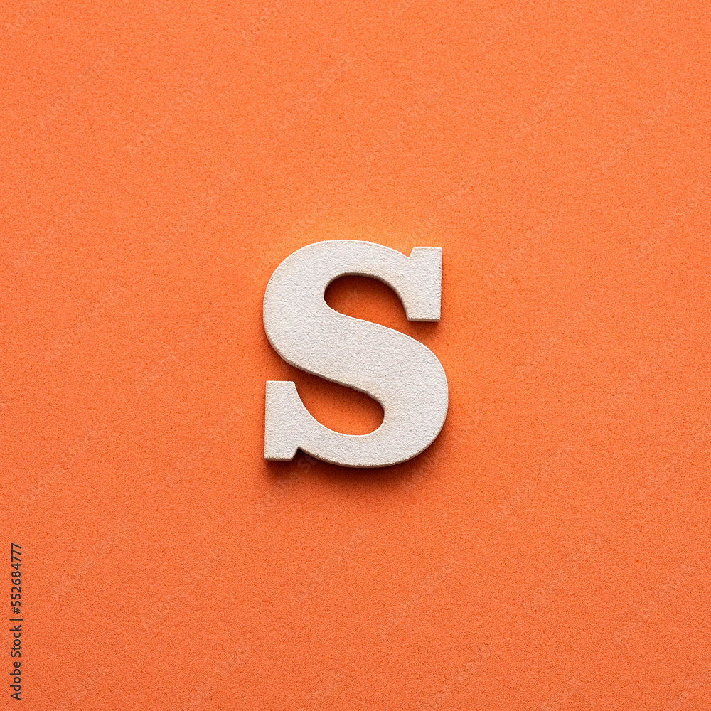 Alphabet letter S - White wooden letter on pink background Stock Photo ...