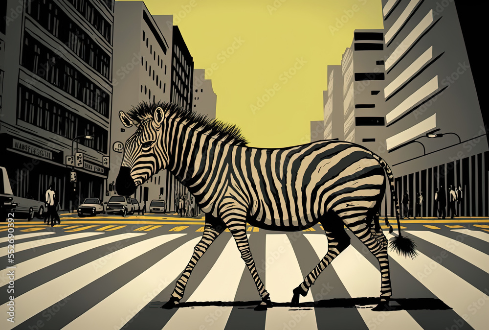 Zebra crossing up close from an empty street. Generative AI Stock ...
