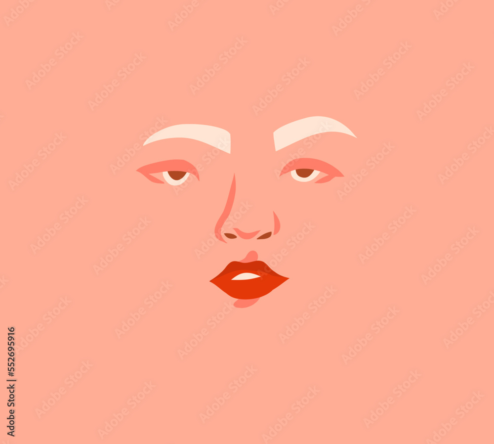 Hand drawn vector abstract cartoon ,graphic woman face emotion ...