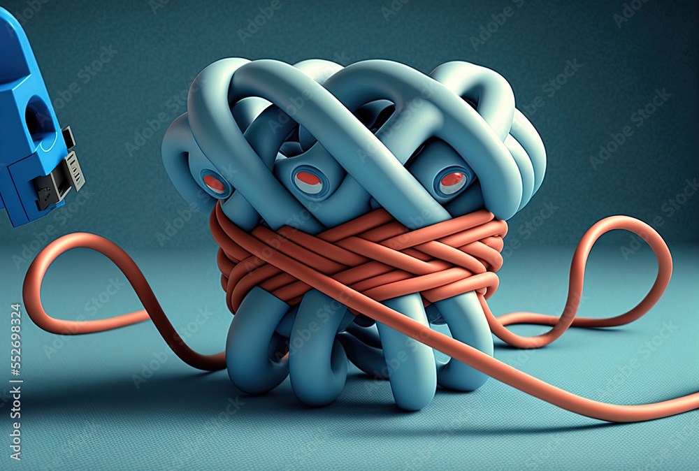 tech background tying of the knots. Generative AI Stock Illustration ...