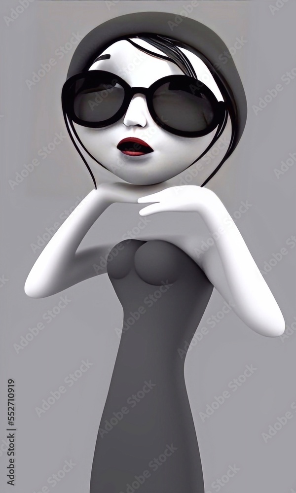 Cartoon Ghost with floating head Stock Illustration | Adobe Stock