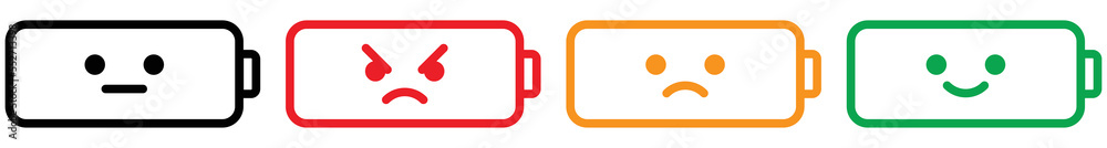 battery icon set emoticon. style symbol for app, vector illustration ...
