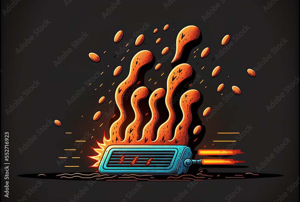 high temperature indicator symbol and overheating and smoke coming from ...