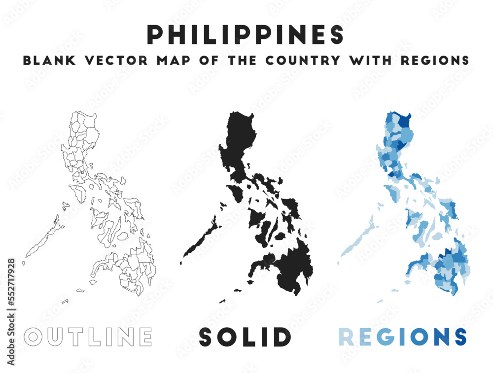 Philippines map. Borders of Philippines for your infographic. Vector ...