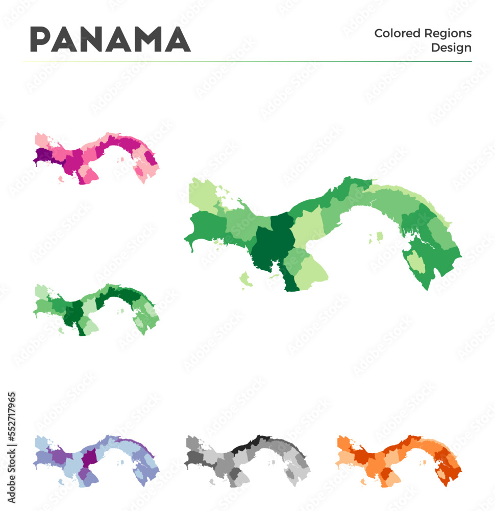 Panama map collection. Borders of Panama for your infographic. Colored ...
