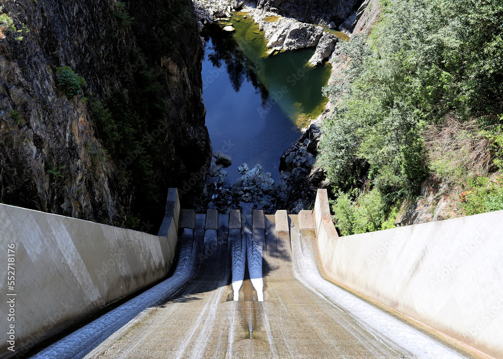 Capilano River Dam chute spillway Stock Photo | Adobe Stock