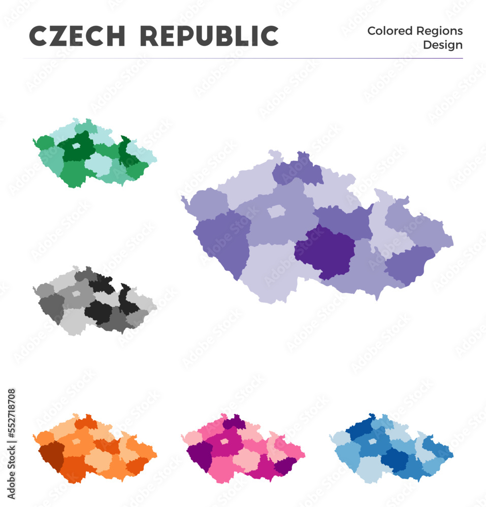 Vetor de Czech Republic map collection. Borders of Czech Republic for ...