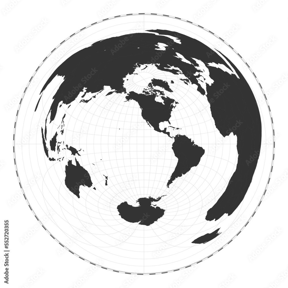 Vector world map. Azimuthal equidistant projection. Plan world ... Vector world map. Azimuthal equidistant projection. Plan world ...