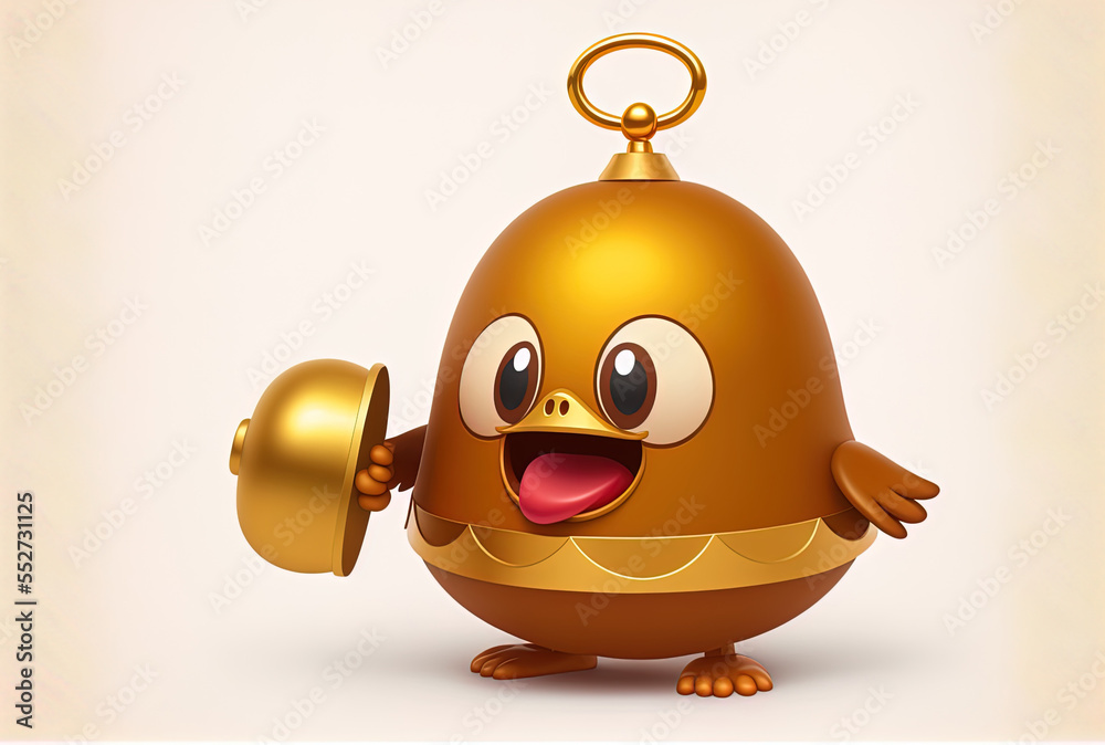 Character mascot of a brown chicken egg with a vintage golden school ...