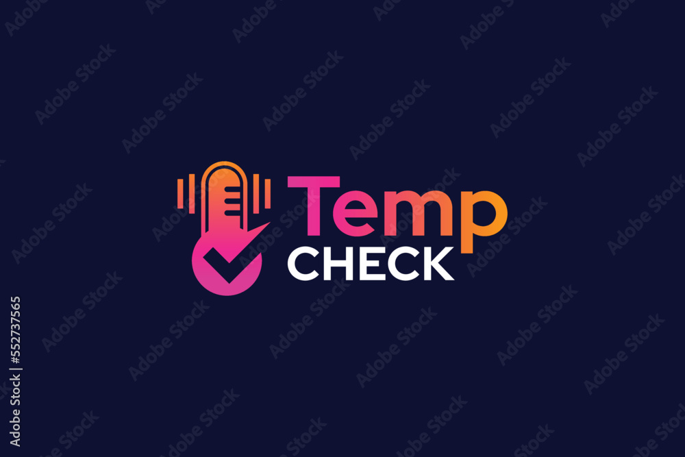 Temp Check Logo Design Template Stock Vector | Adobe Stock