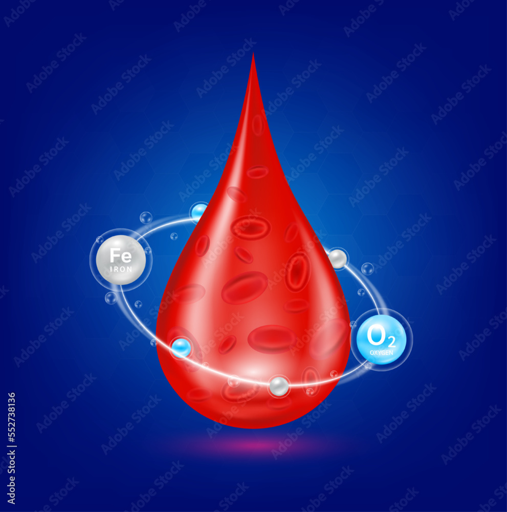 Drop red blood cells. Blood Oxygen saturation and iron treat anemia ...