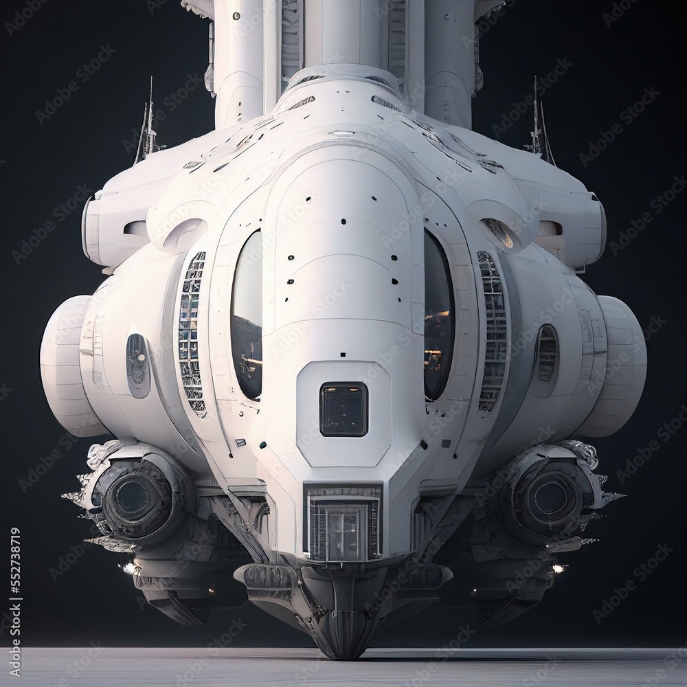 Enormous spaceship interstellar architecture created with generative AI ...