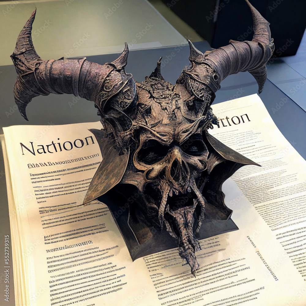 Satan metal sculpture created with generative AI technology Stock ...