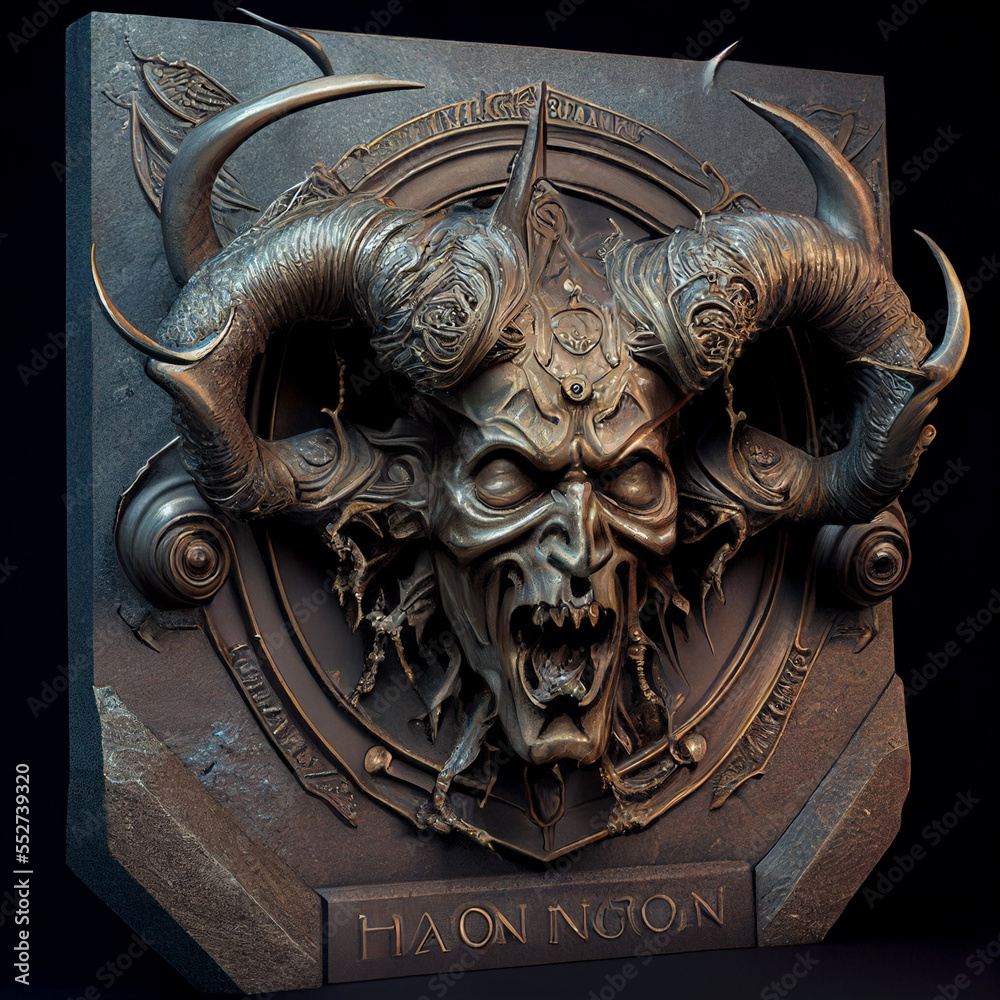 Satan metal sculpture created with generative AI technology Stock ...