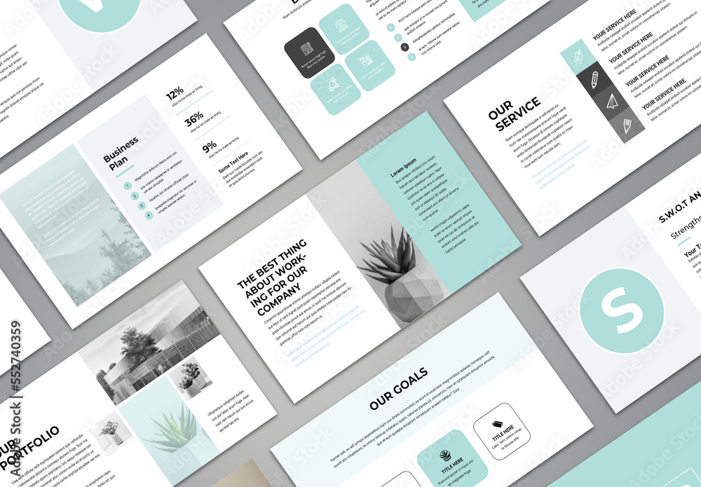 Business Plan Presentation Layout Stock Template | Adobe Stock
