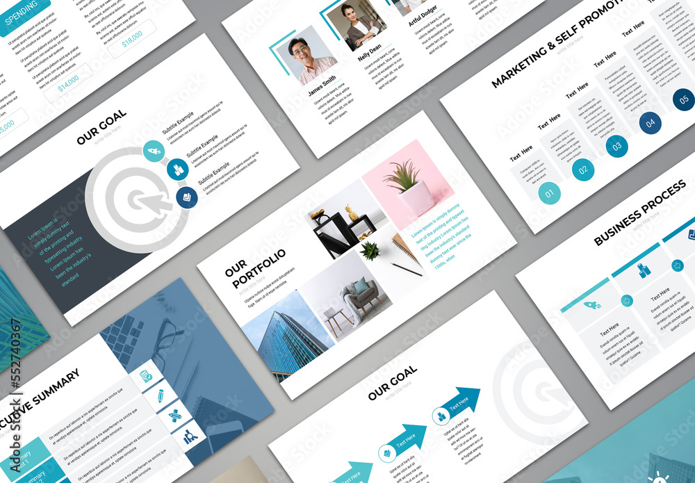 Business Presentation Layouts with Editable Elements Stock Template ...
