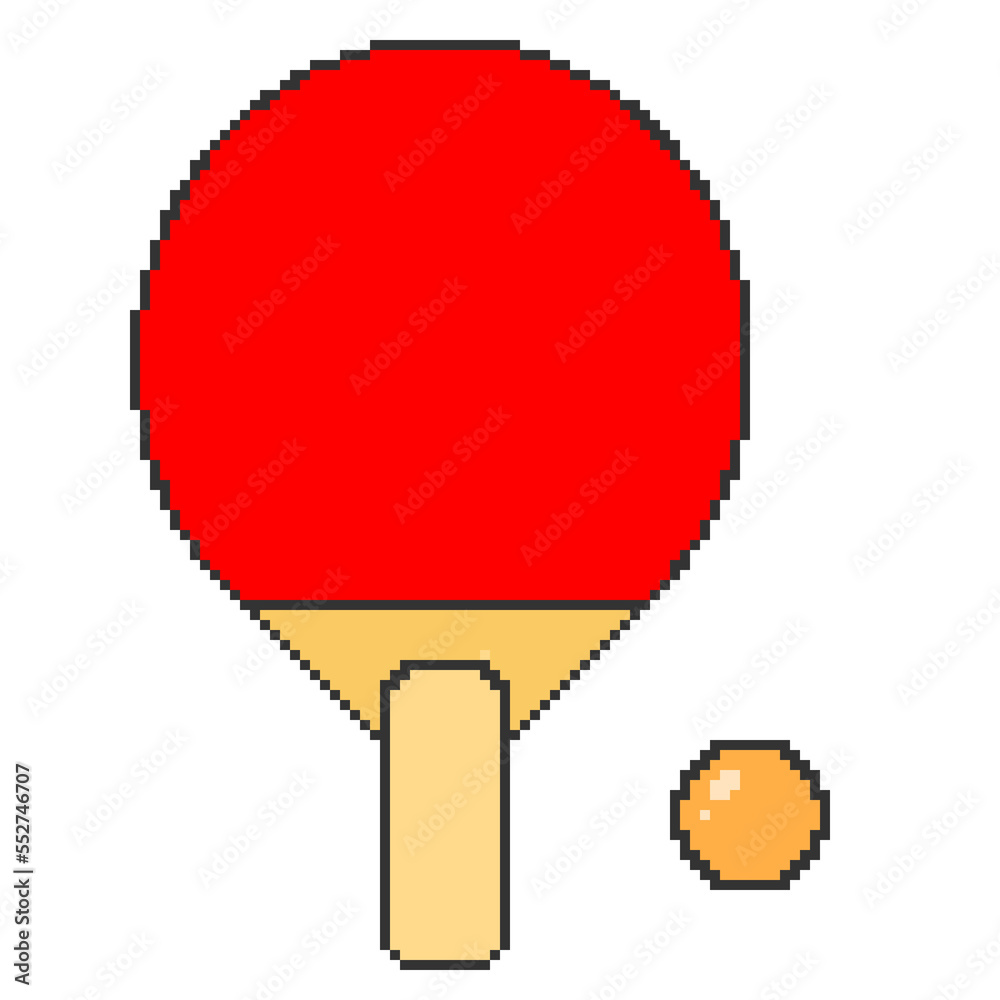 Clip art pixel art table tennis racket Stock Illustration | Adobe Stock