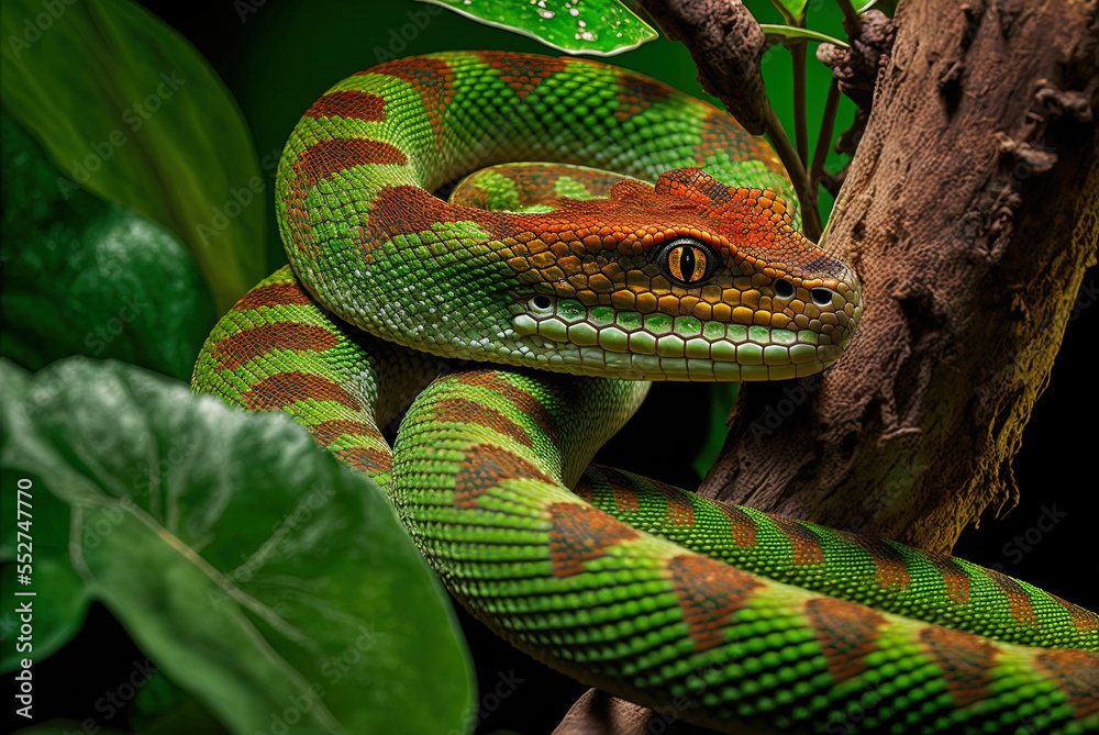 Image detail for: branch viper snake (Tropidolaemus wagleri ...