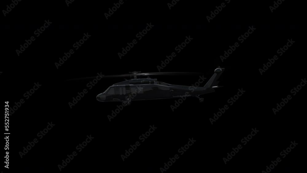 Realistic Helicopters flying isolated on a black background.effect ...