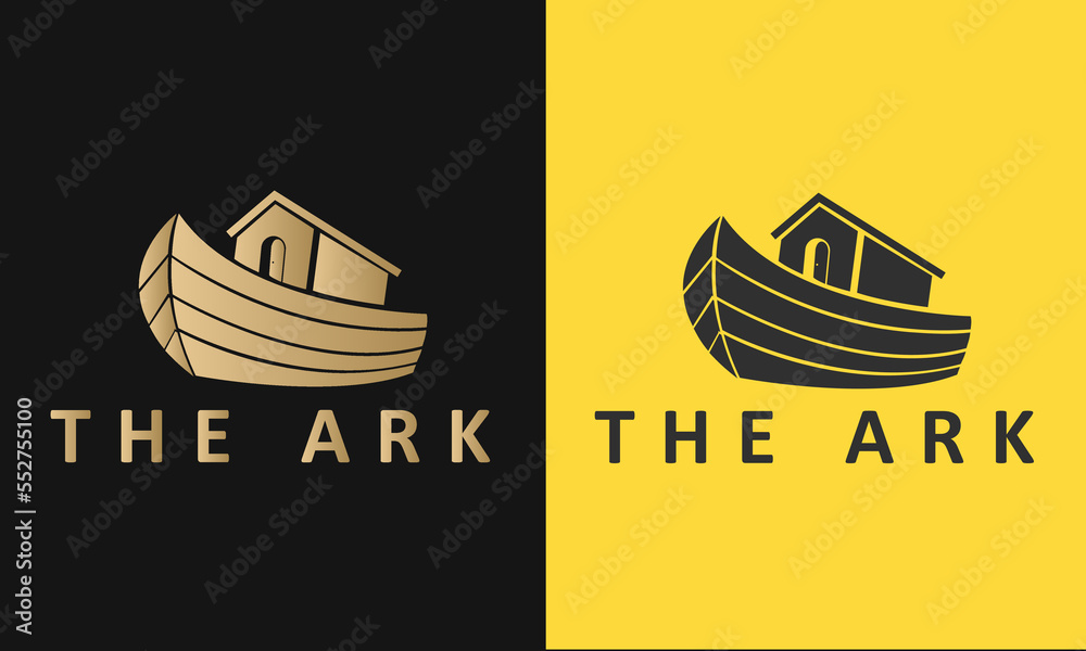 Noah's Ark Logo Design. One logo in two different color isolated on ...