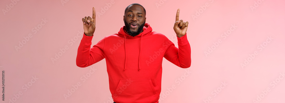 Arrogant young bragging handsome cheeky african-american bearded guy ...