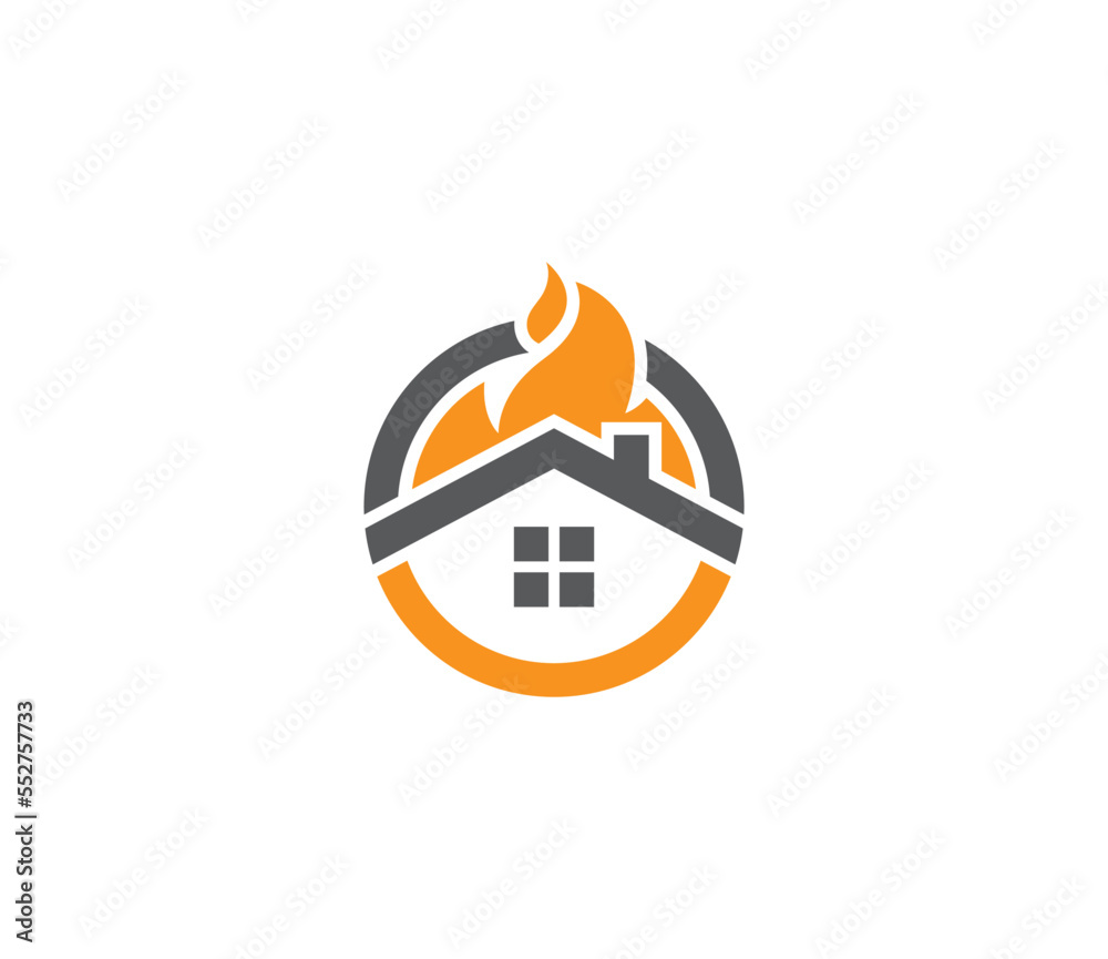House Fire logo. Preventing Fire symbol. Fire Alarm icon. Vector logo ...