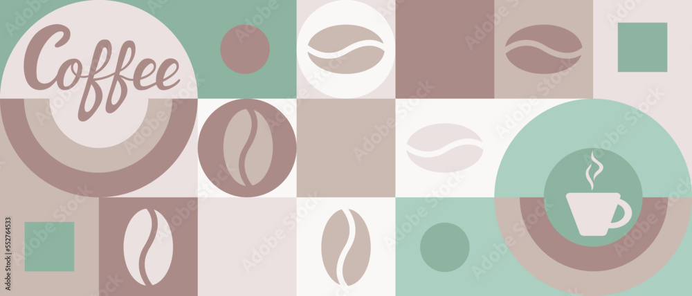 Coffee background for textiles and wallpapers with geometric shapes ...