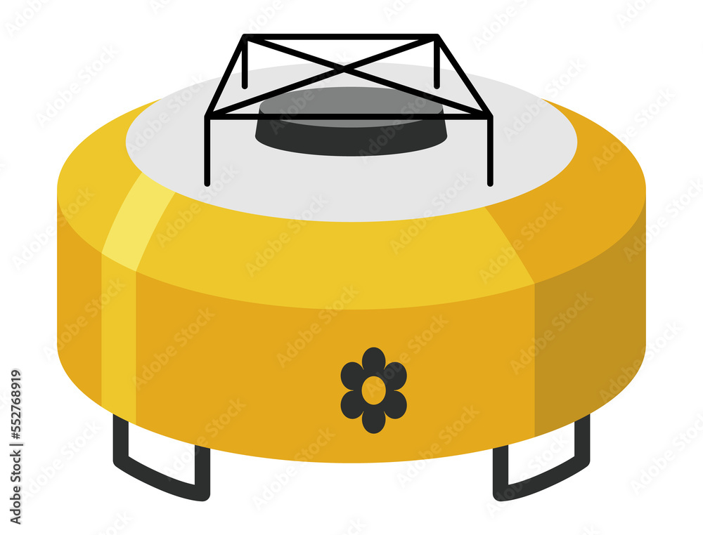 Camping stove cartoon icon. Cartoon gas camp burner, portable indoor ...