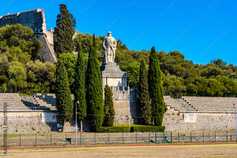 Fallen soldier World War I memorial by Henri Bouchard aside Stade du ...