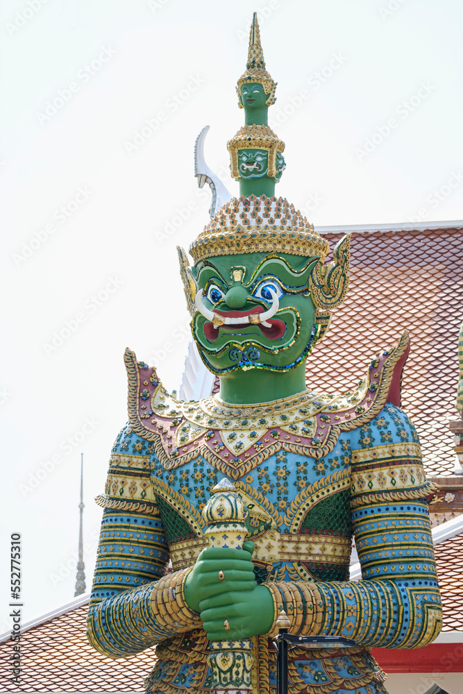 The sculpture of giant demon guarding the eastern gate of the main ...