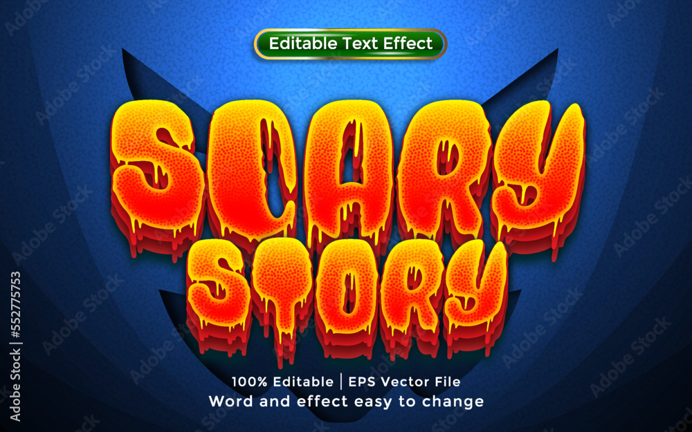 Scary story text, 3D style text effect Stock Vector | Adobe Stock
