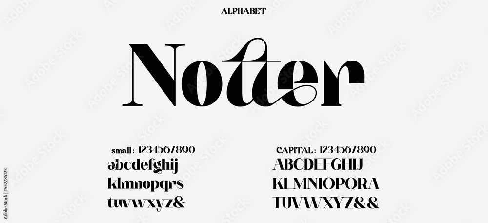 Digital modern with small and capital alphabet font and vector ...