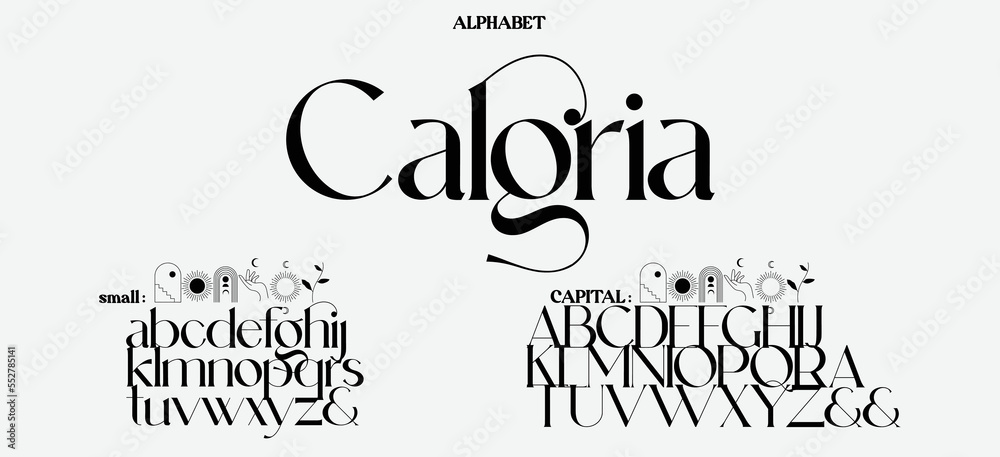 Digital modern with small and capital alphabet font and vector ...