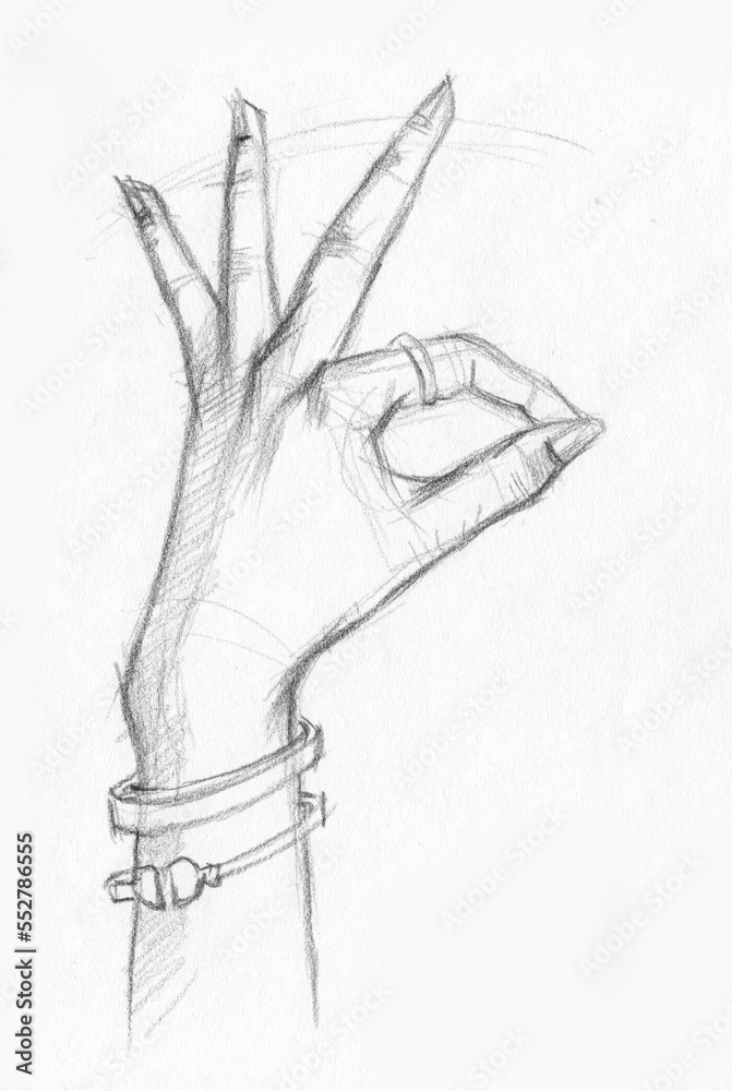 hand drawn sketch pencil drawing for card illustration background Stock ...