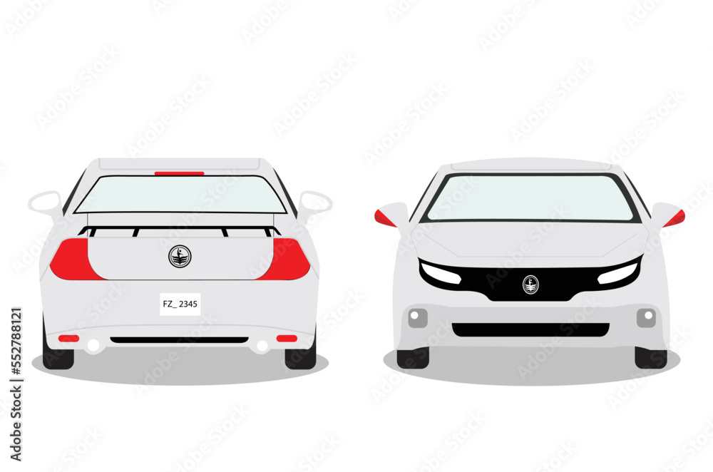 Car vector illustration with front, back view. all layers and groups ...
